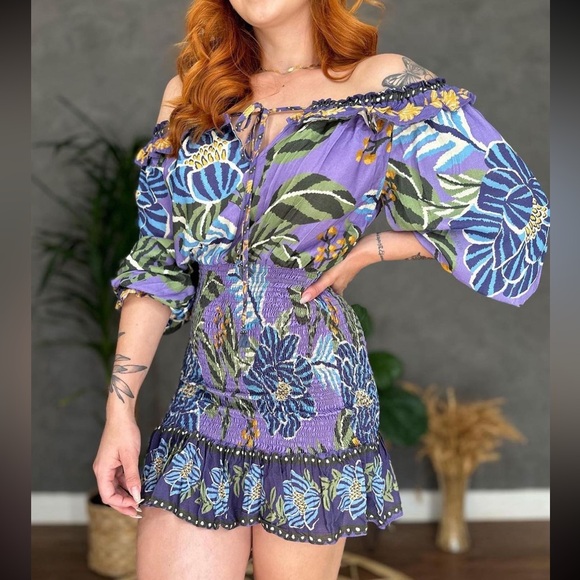 FARM Rio | Dresses | Farm Rio Short Dress Flower Size Xl | Poshmark